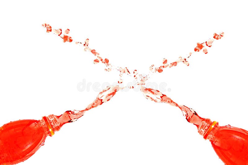 The Red Water that Spread Out from the Bottle. Stock Photo - Image of ...