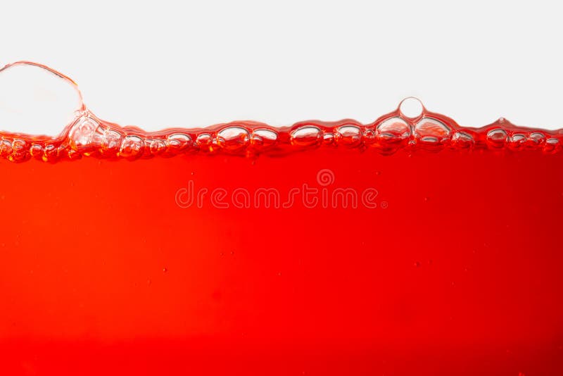 Red Water Wave with Air Bubbles Stock Photo - Image of liquid, abstract ...