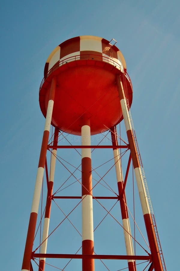 Red and white watertower stock photo. Image of water, checkered - 951900
