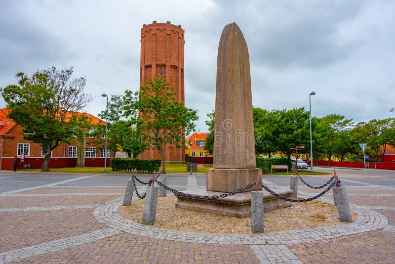 Red Water Tower in Skagen, Denmark Stock Photo - Image of village ...