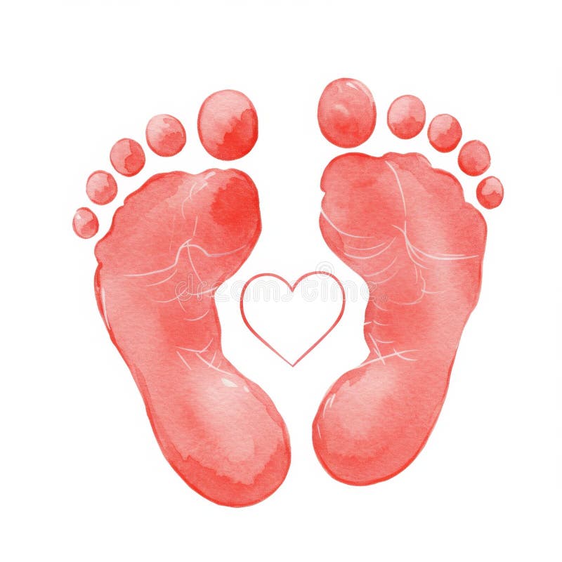 Red Baby Footprints Stock Illustrations – 157 Red Baby Footprints Stock ...