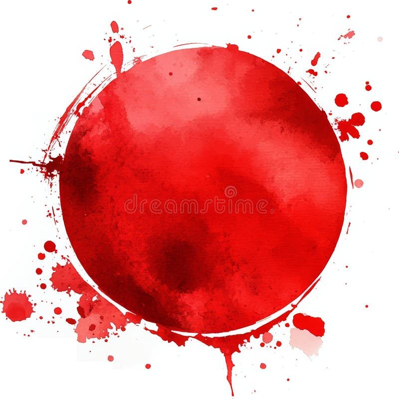 Red Watercolor Splash on Transparent Background Stock Illustration ...