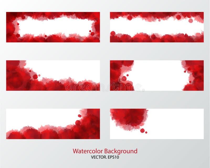 Red Watercolor Template.Vector/illustration. Stock Vector ...
