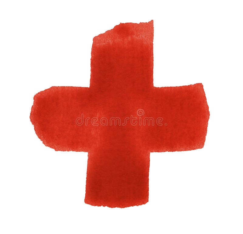 Red watercolour cross stock photo. Image of dash, watercolour - 108753228