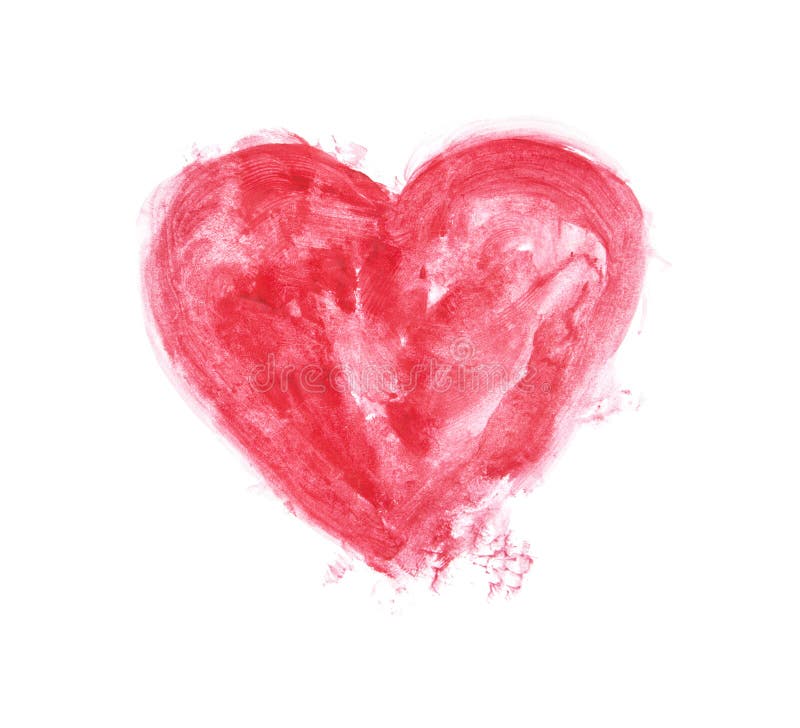 Red Watercolour Painted Heart Stock Image - Image of space, painting ...