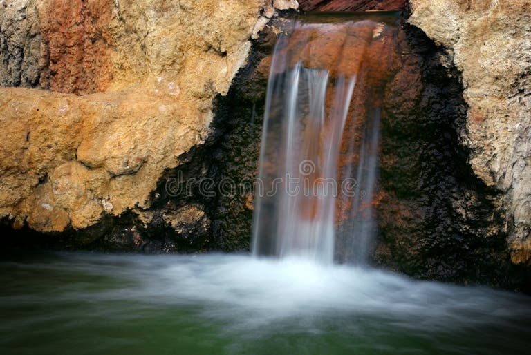 Red Waterfall stock image. Image of drop, clean, color - 15488403