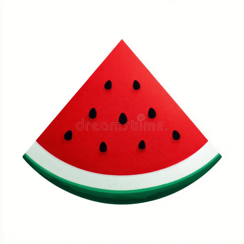 Red Watermelon Slice Illustration on White Background Stock ...