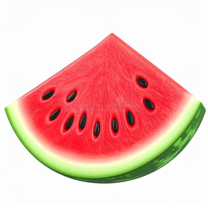 Red Watermelon Slice Isolated on White Background Stock Illustration ...