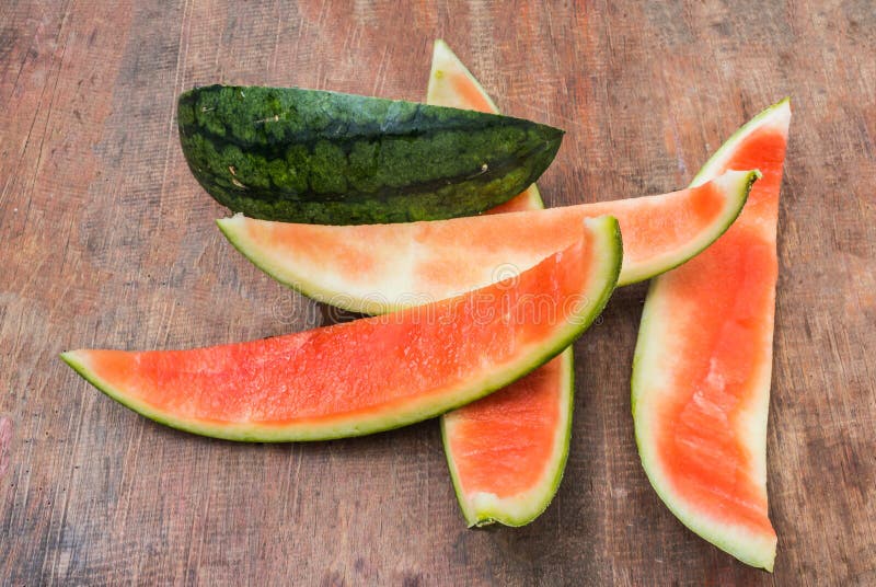 Red Watermelon on wood stock image. Image of ripe, nutritious - 50338697