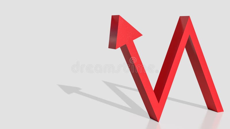 The Red Wave Arrow for Business Concept 3d Rendering Stock Illustration ...