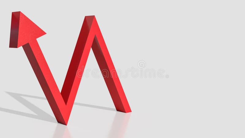 The Red Wave Arrow for Business Concept 3d Rendering Stock Illustration ...