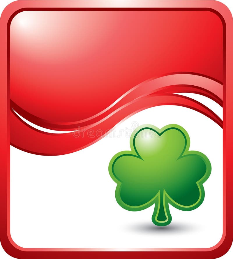 Red Wave Background with a Shamrock Stock Vector - Illustration of ...