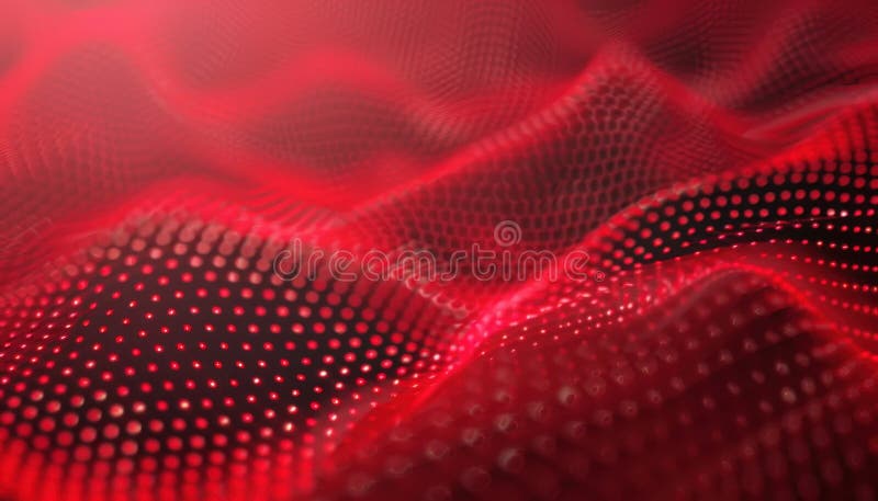 Abstract Red Wave Patterns with Dotted Textures in a Digital Environment Stock Image - Image of ...