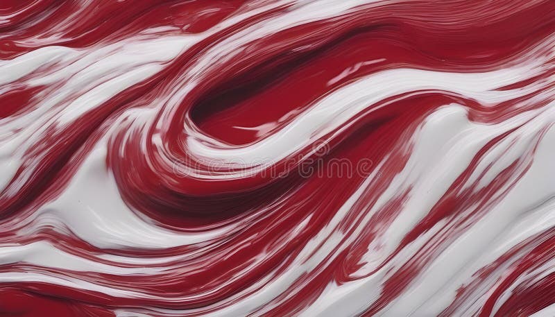 Red Wave Oil Painting Using Brush Technique. Stock Illustration ...