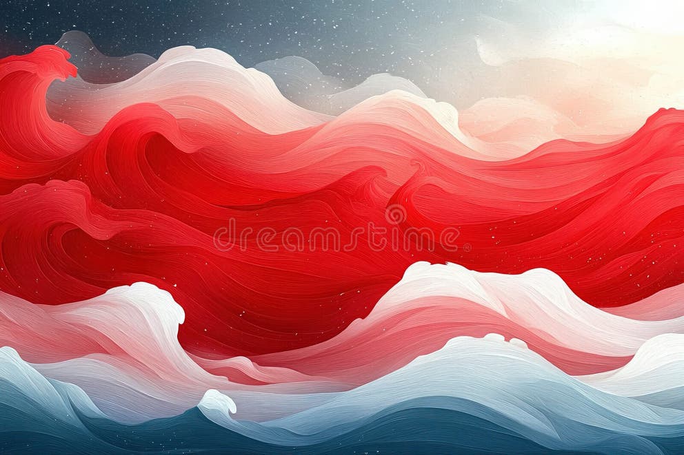 A Red Wave Pattern Background, Bold and Artistic, Design Theme Stock ...
