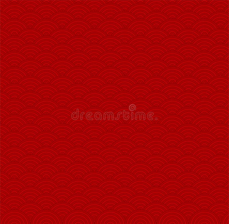 Chinese Traditional Red Abstract Wave Pattern Stock Illustration ...