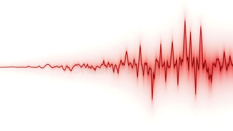 Abstract Representation of a Red Waveform Against a White Background ...