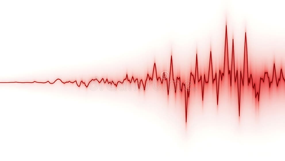 Abstract Representation of a Red Waveform Against a White Background ...