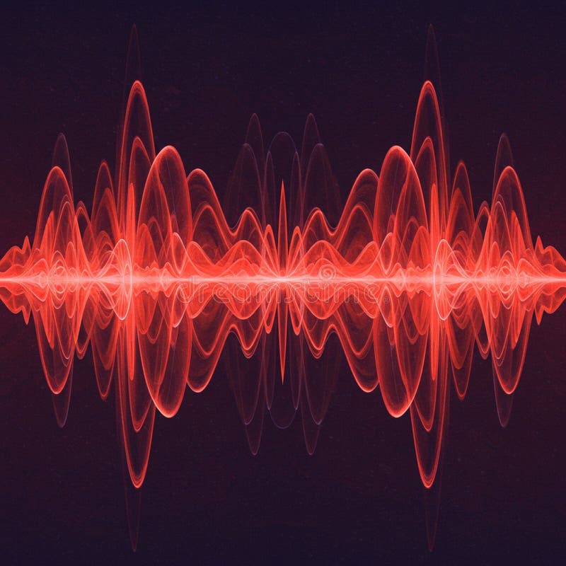 Red Waveform Pattern on a Dark Background, Resembling Sound or Energy ...