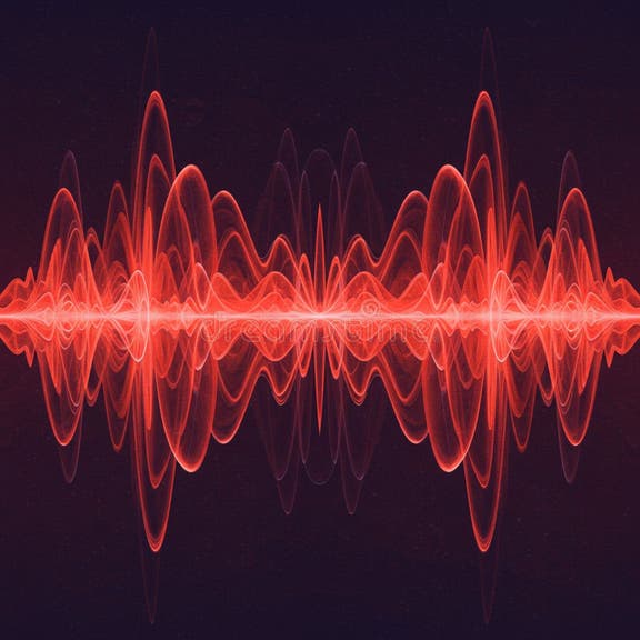 Red Waveform Pattern on a Dark Background, Resembling Sound or Energy ...