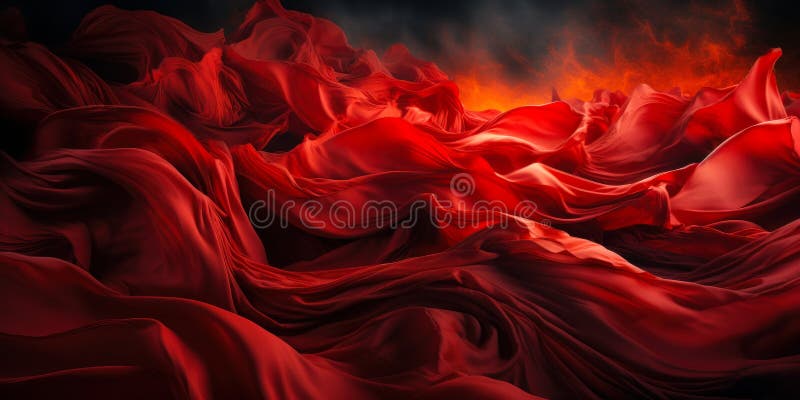 Red Waving Material or Flag on Dark Background Abstract Background ...