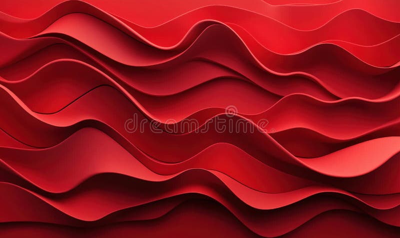 Red Wavy Abstract Background with Flowing Curves and Textured Layers ...