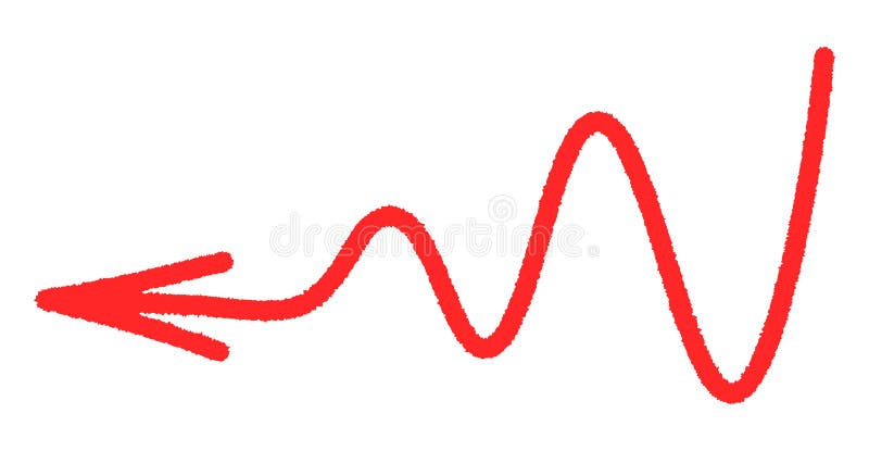Red Wavy Arrow Pointing Left Stock Vector - Illustration of bold ...