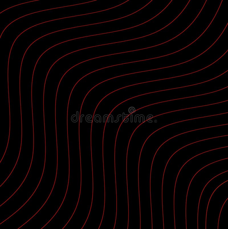 Red Wavy Lines on Black stock illustration. Illustration of wavy - 23663687