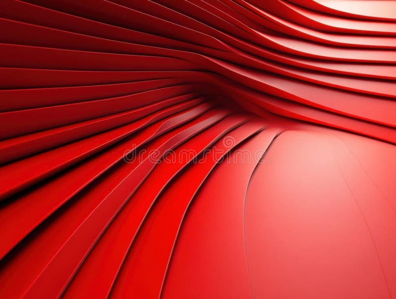 Red Wavy Lines Flow Smoothly Creating an Abstract Background Design ...