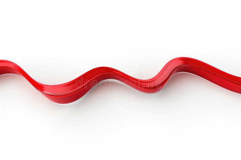 A Red Wavy Object on a White Background, Suitable for Use in Design and ...