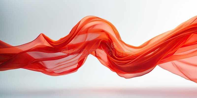 Red Wavy Silk or Satin Isolated on White Background Stock Illustration ...