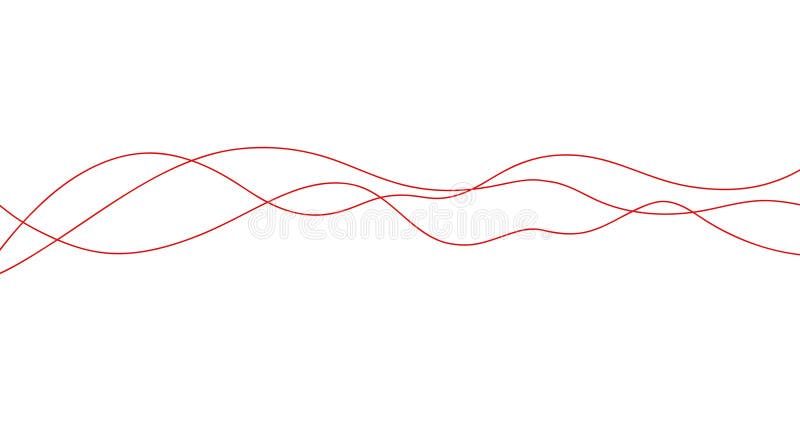 Red Wavy Wave Lines on a White Background. Modern Minimalistic Simple ...