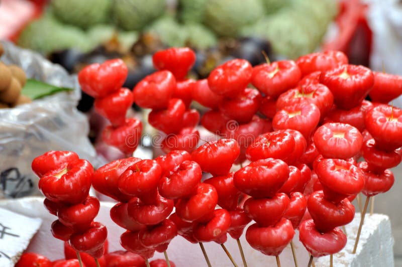 Red wax apple on sale stock image. Image of group, fresh - 27053703