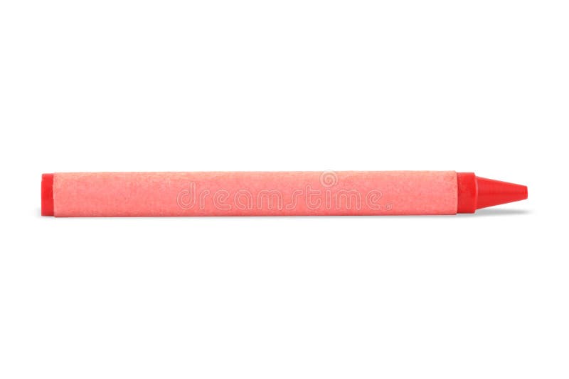 Red Wax Crayon Isolated on White with Clipping Path Stock Image - Image ...