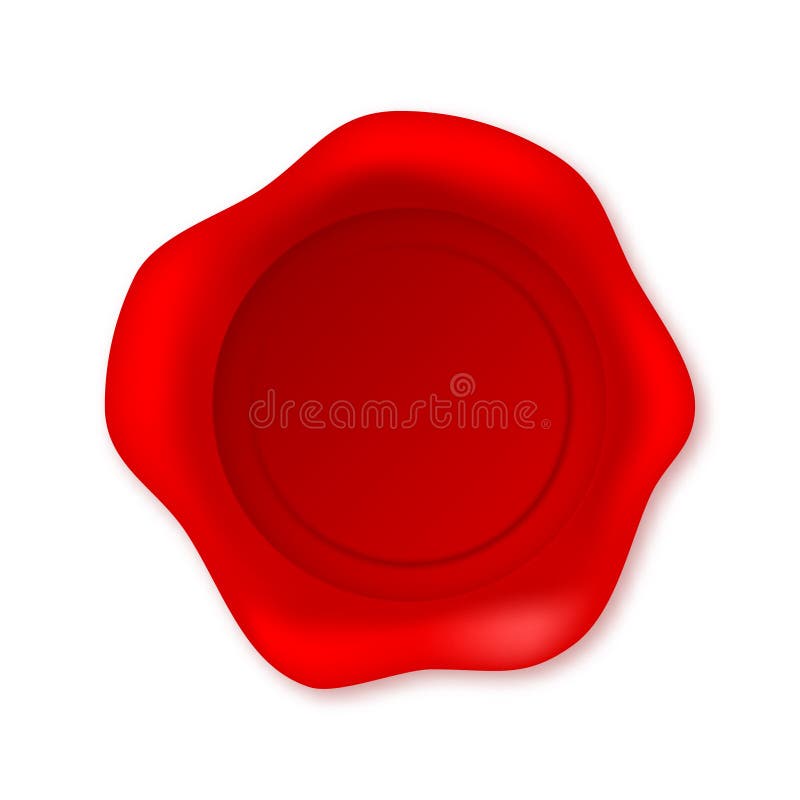 Red Wax Seal Candle Stamp. Blank Waxy Emboss. Stock Vector ...