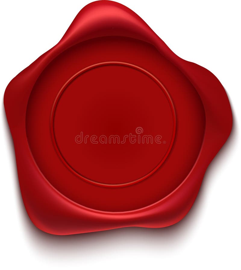 Red Wax Seal with Empty Space for Custom Text or Image Securing an ...