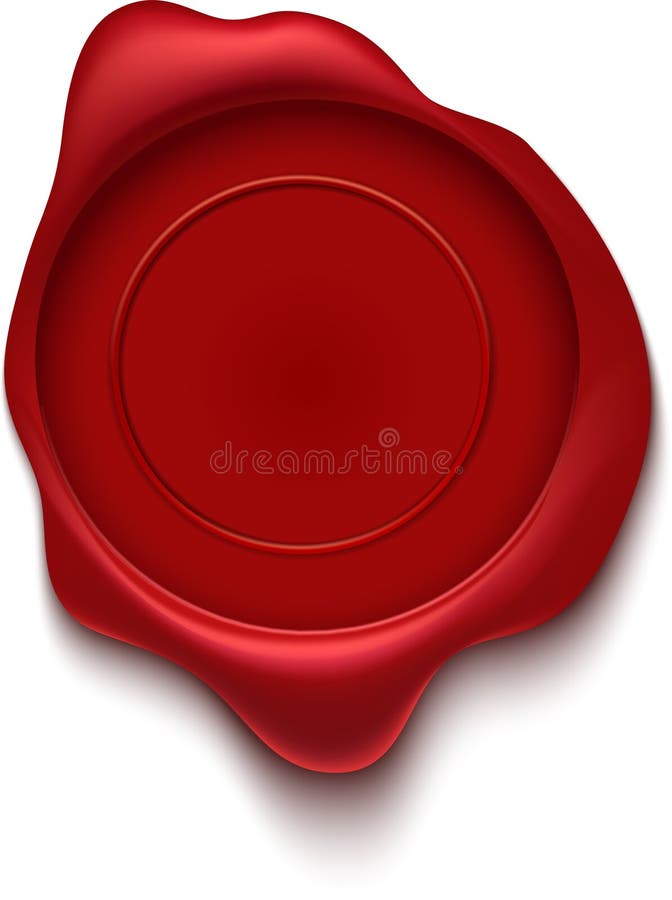 Red Wax Seal with Empty Space for Custom Text Representing Security ...