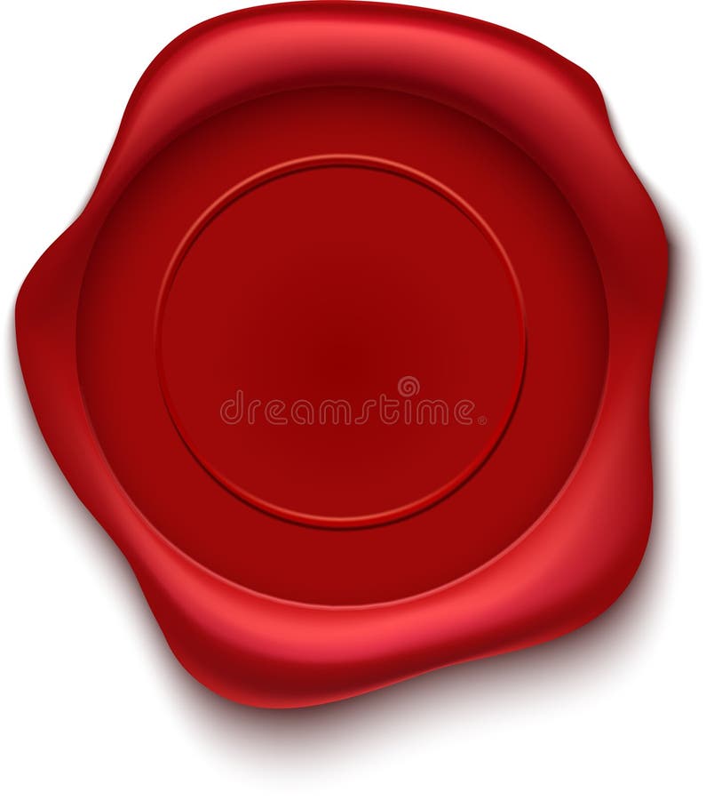Red Wax Seal with Empty Space for a Logo or Symbol, Representing ...