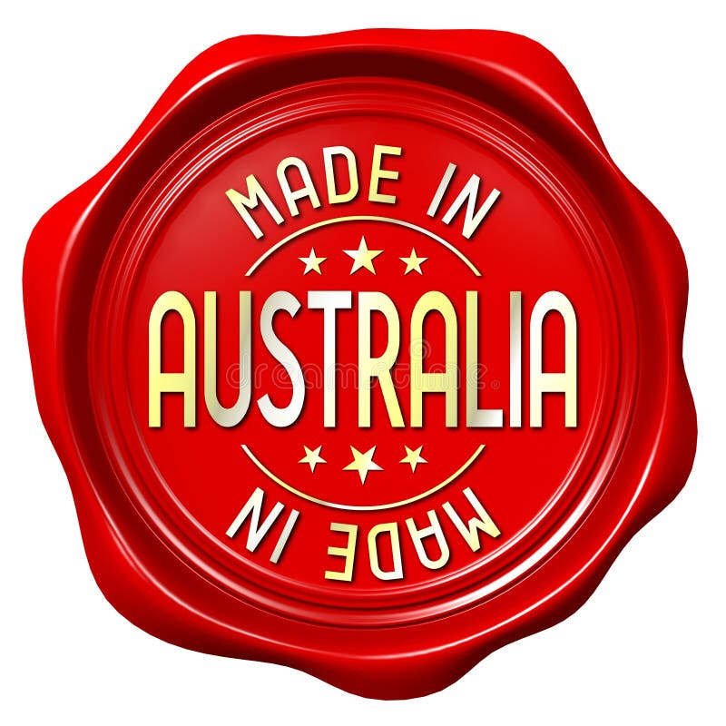 Red Wax Seal - Made in Australia Stock Illustration - Illustration of ...