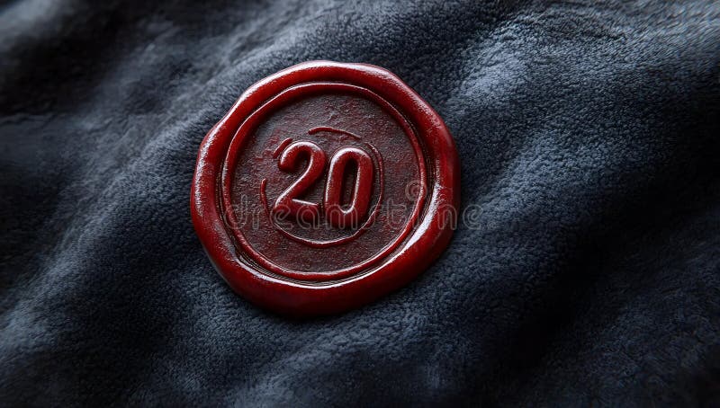 Red Wax Seal Number Twenty stock illustration. Illustration of number ...