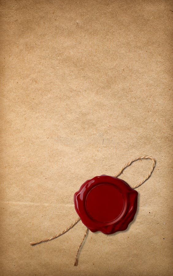 Old Parchment Paper with Red Wax Seal Stock Image - Image of page ...