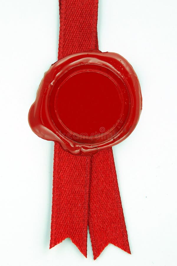 Red Wax Seal or Stamp with Rope or Thread Isolated Stock Photo - Image ...