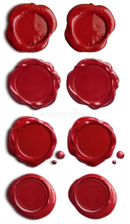 Red Wax Seal Set Isolated with Clipping Paths Included Stock Photo ...