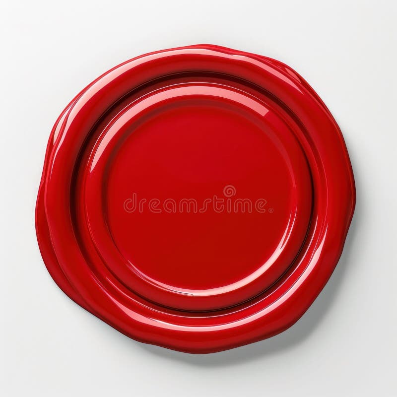 Red Wax Seal on White Background. Generative Ai Stock Illustration ...