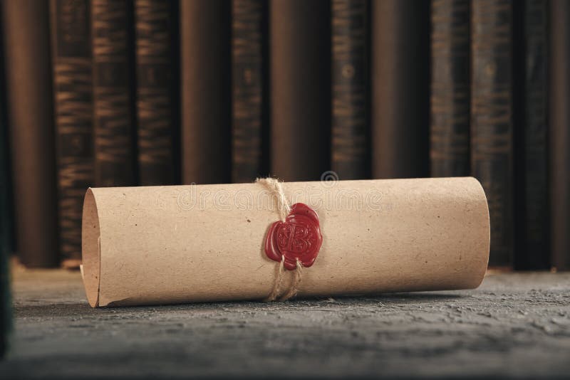 Red Wax Stamp on the Paper Document Isolated. Stock Image - Image of ...