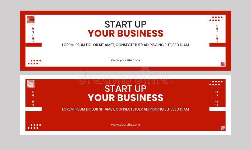 Red Web Banner Template Simply and Elegant Vector Design Stock ...