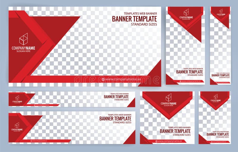 Red Web banners templates stock vector. Illustration of frame - 125300713