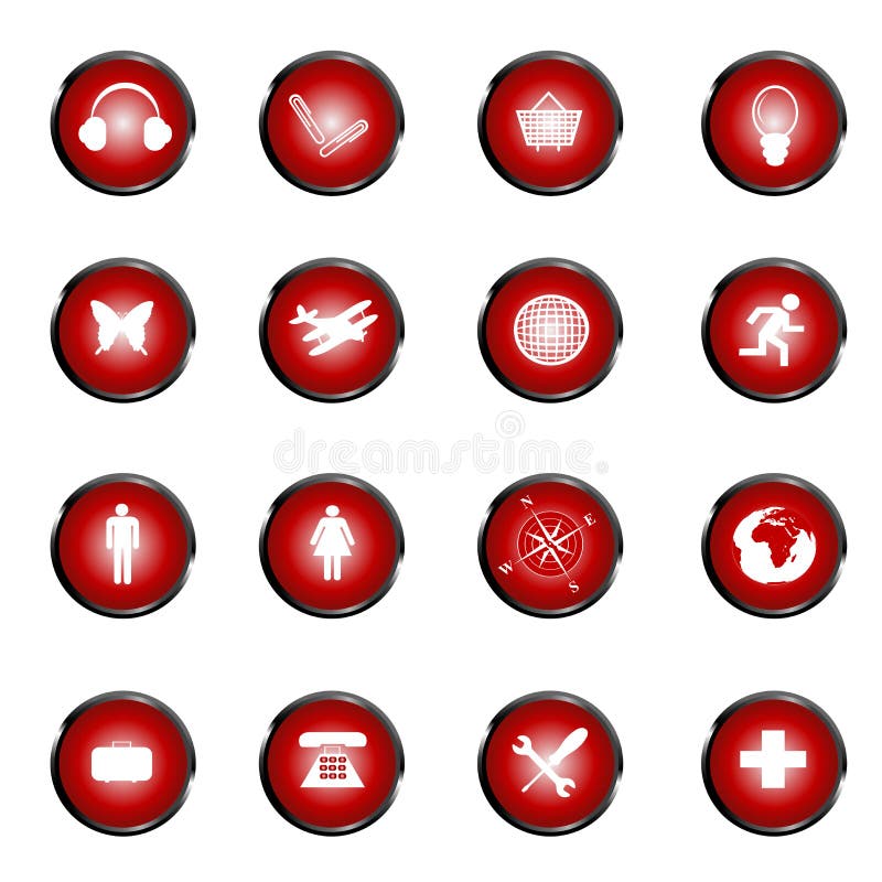 Red web buttons stock illustration. Illustration of isolated - 15460914