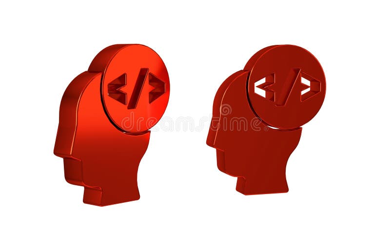 Red Web Design and Front End Development Icon Isolated on Transparent ...