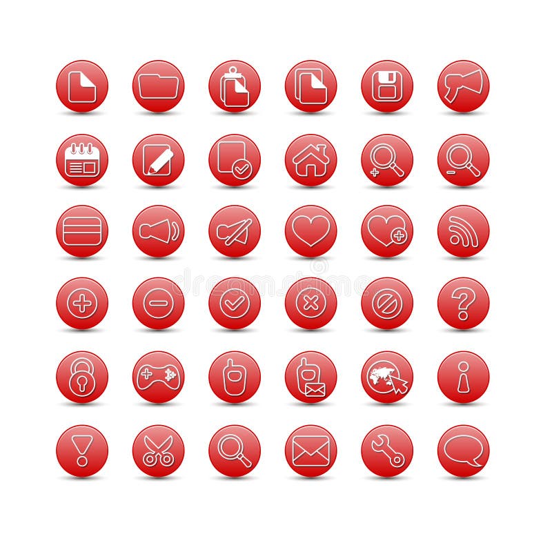 Red web icons stock illustration. Illustration of home - 34715082